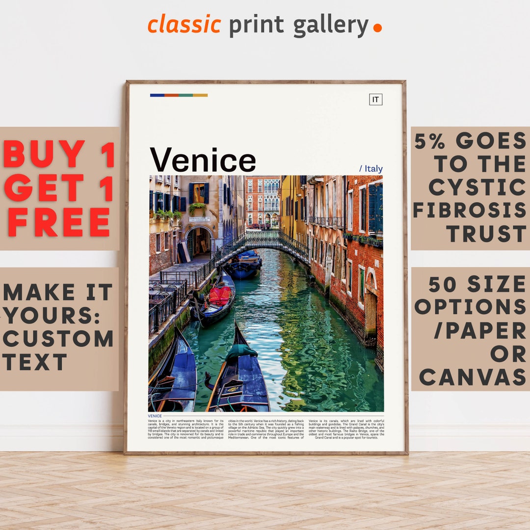 Venice Print Venice Wall Art Venice Color Poster With Text - Etsy