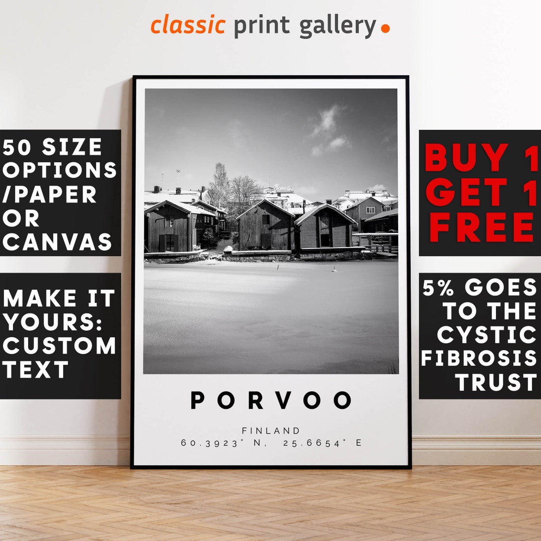Porvoo Poster Black and White Print, Porvoo Wall Art, Porvoo Travel ...