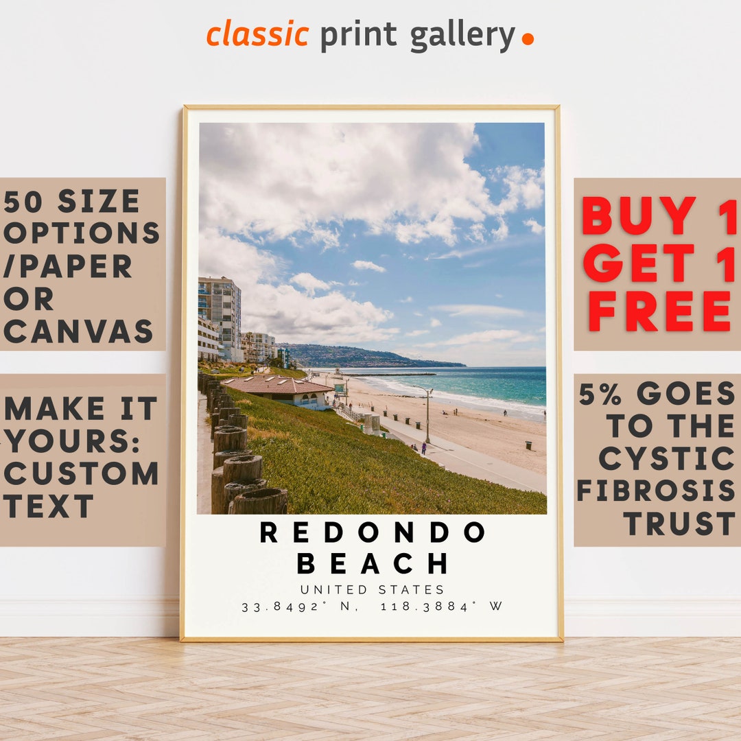 Redondo Beach Poster Colorful Print, Redondo Beach Wall Art, Redondo ...