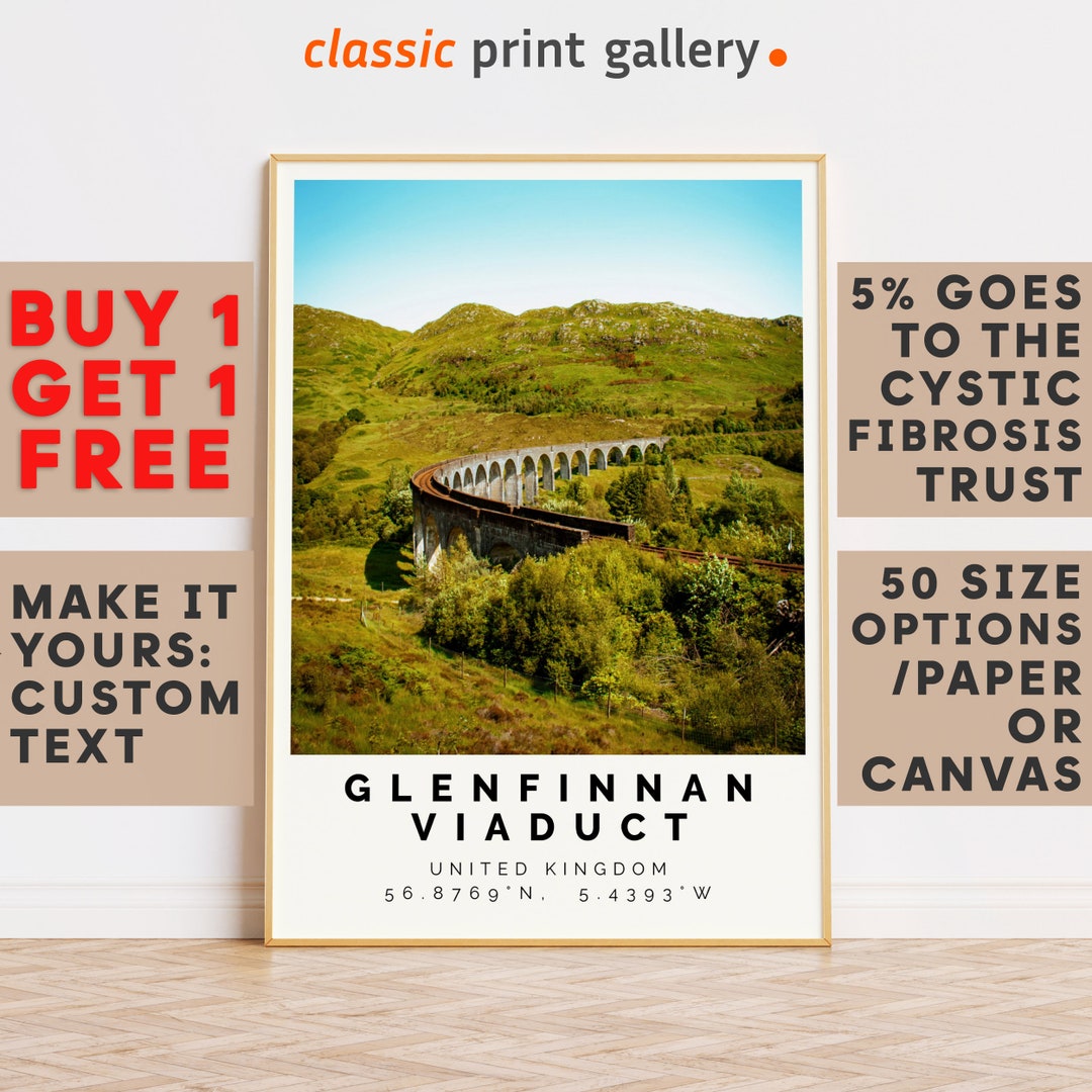 Glenfinnan Viaduct Print Wall Art Colorful Poster,personalized Birthday ...