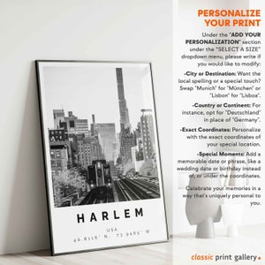 Harlem Poster Black and White Print New York, Harlem Wall Art, Harlem ...