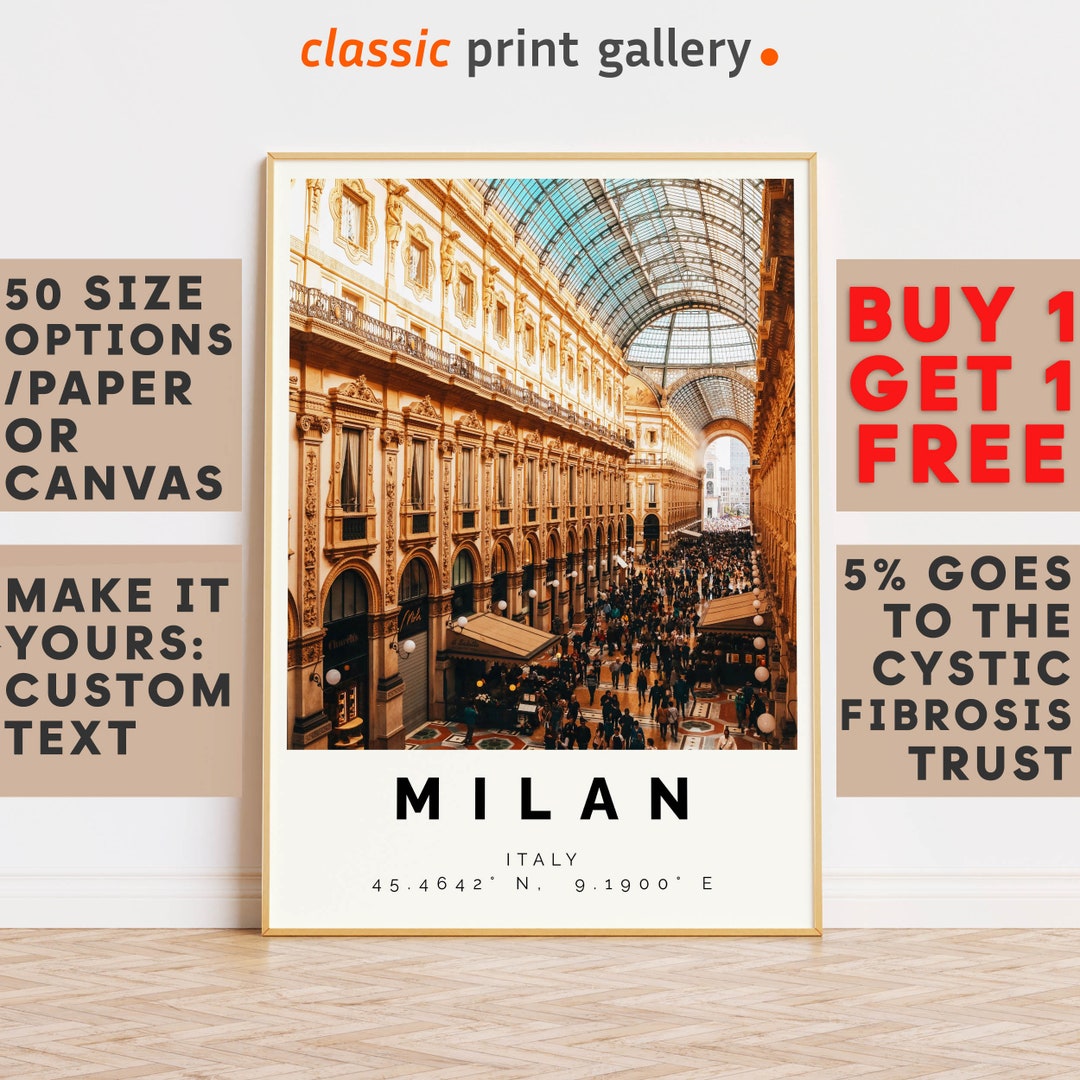 Milan Poster Colorful Print, Milan Wall Art, Milan Photo Decor, Milan ...