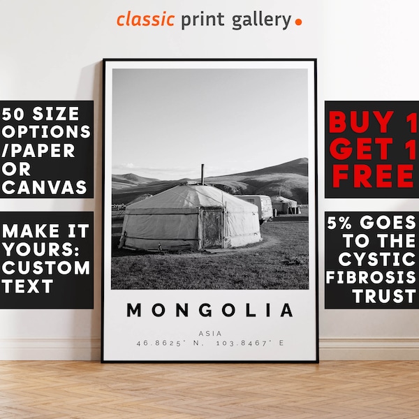Mongolia Travel Poster - Etsy