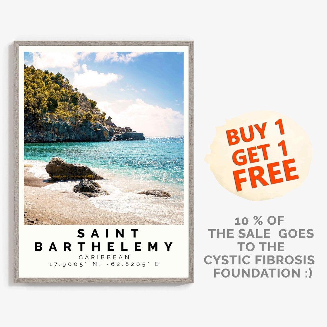 Saint Barthelemy Poster Colorful Print Saint Barthelemy Wall - Etsy