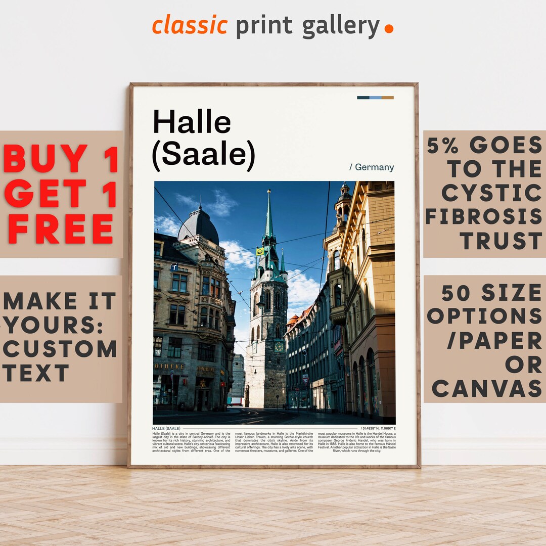 Halle (saale) Print, Halle (saale) Wall Art, Halle (saale) Color Poster ...