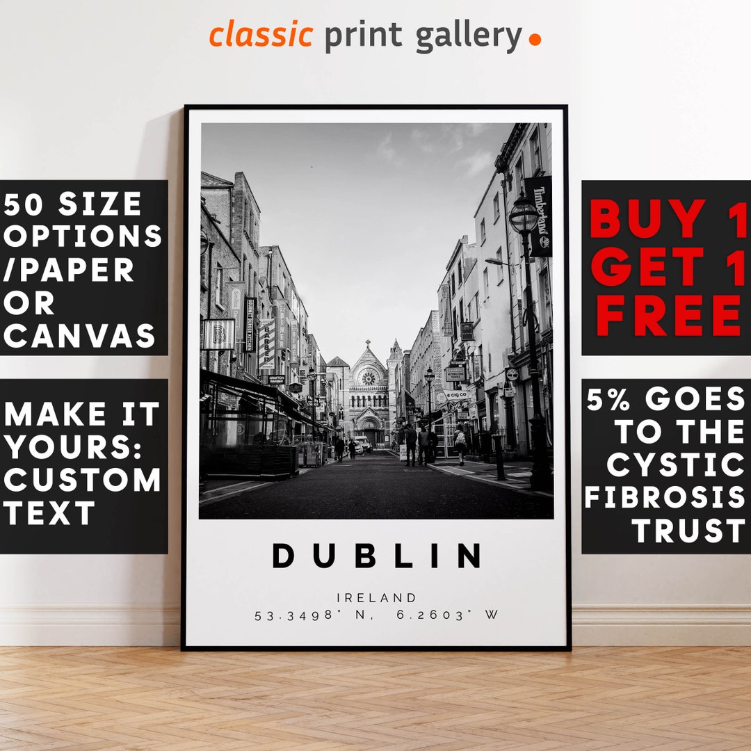 Dublin Print Black and White Photo, Dublin Wall Art, Dublin Travel ...