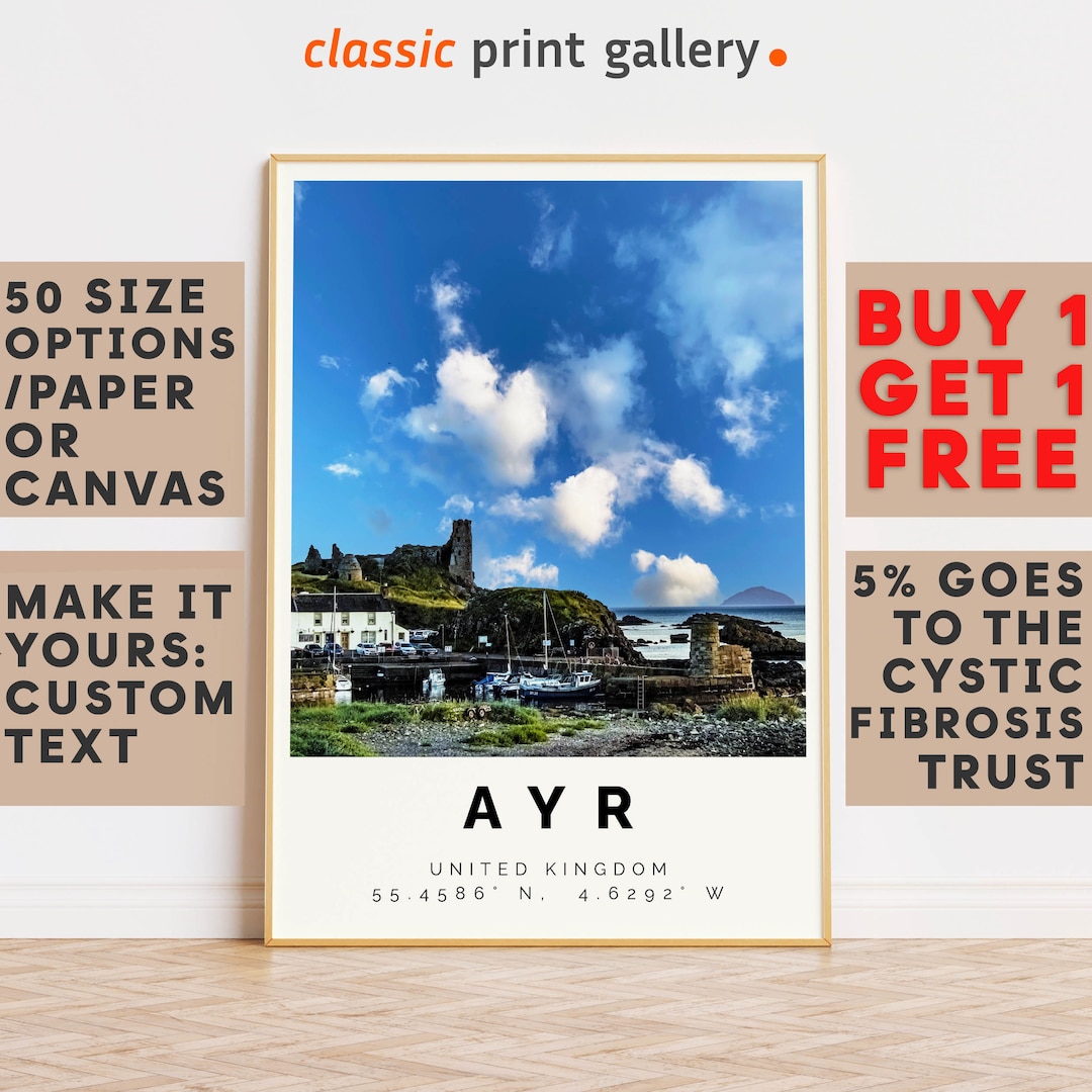 Ayr Poster Colorful Print, Ayr Wall Art, Ayr Photo Decor, Ayr Gift ...