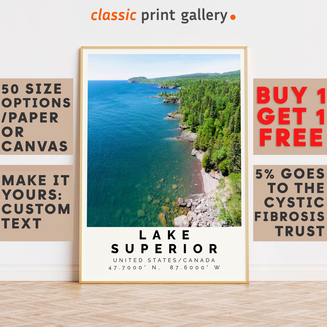 Lake Superior Poster Colorful Print, Lake Superior Wall Art, Lake ...
