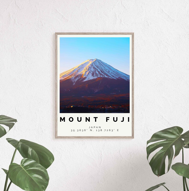 Mount Fuji Poster Colorful Print Mount Fuji Wall Art Mount - Etsy