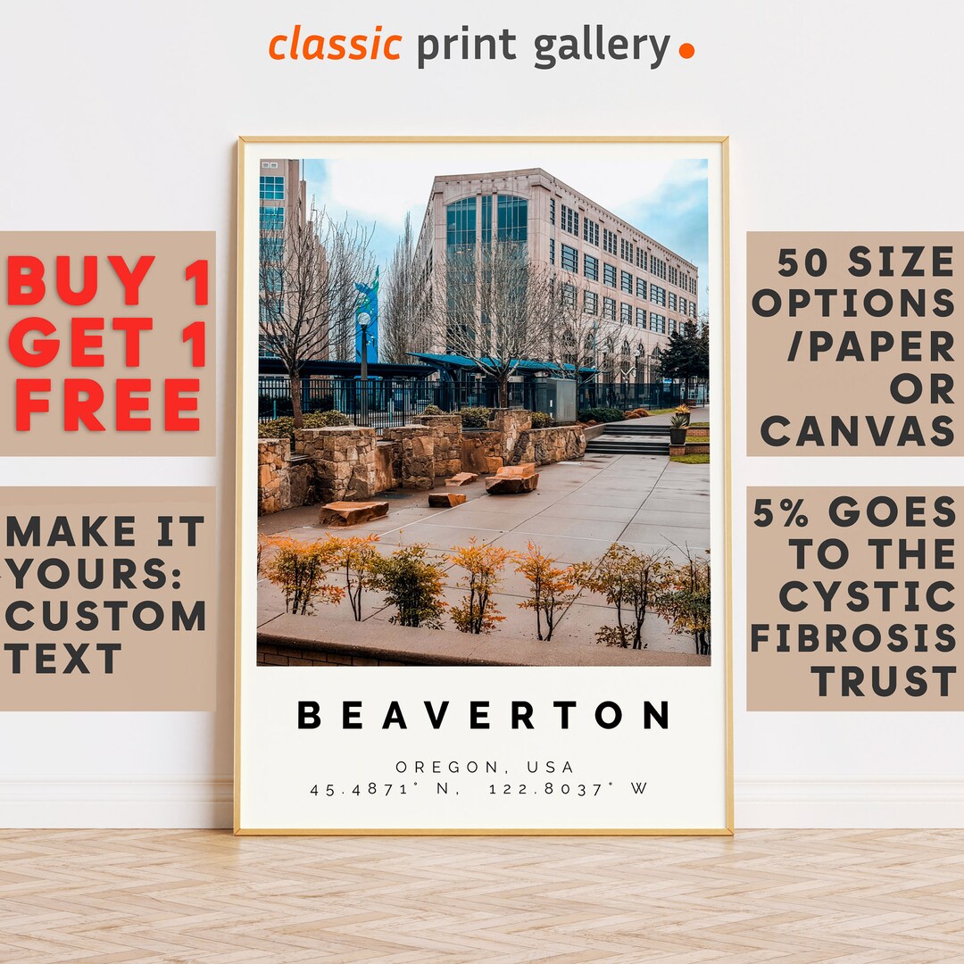 Beaverton Print Colorful Poster|beaverton Wall Art|beaverton Travel ...