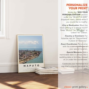 Maputo Poster Colorful Print, Maputo Wall Art, Maputo Photo Decor ...