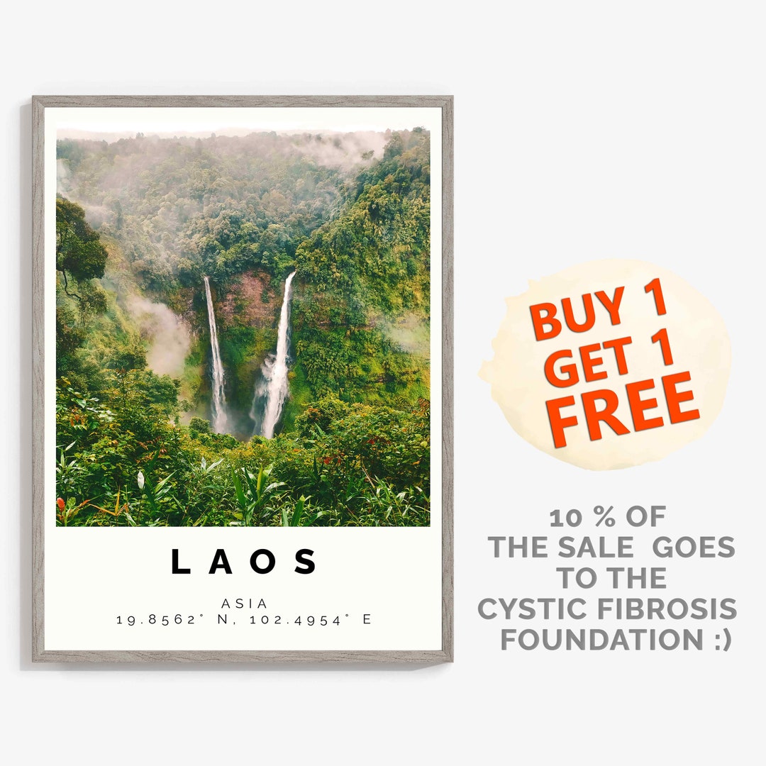 Laos Poster Colorful Print Laos Wall Art Laos Photo Decor - Etsy