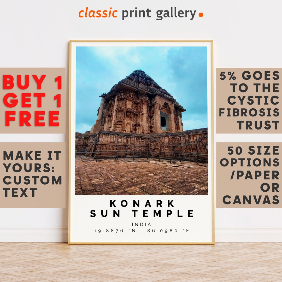 Konark Sun Temple Print Wall Art Colorful Poster,personalized Birthday ...