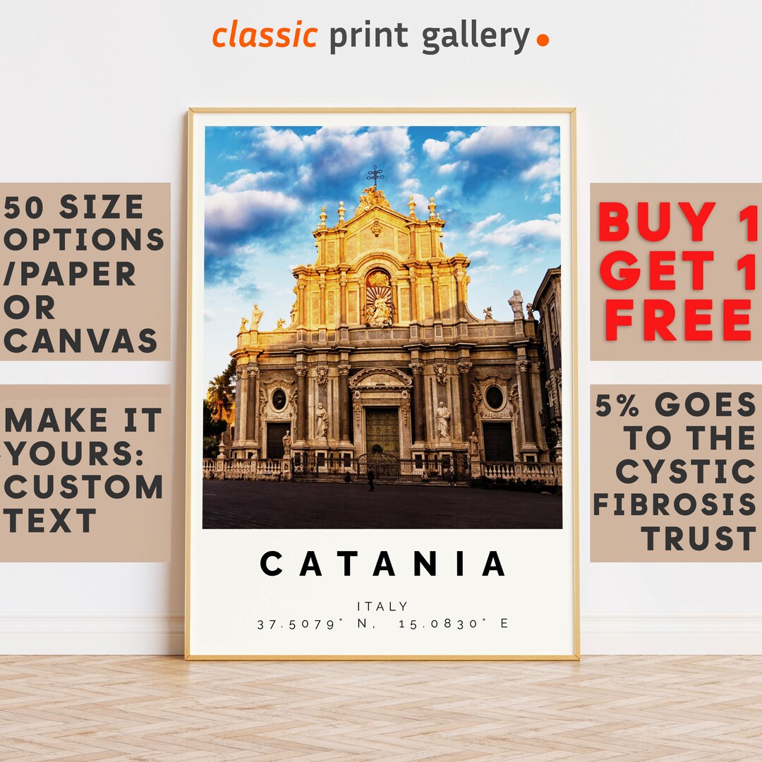 Catania Poster Colorful Print, Catania Wall Art, Catania Photo Decor ...