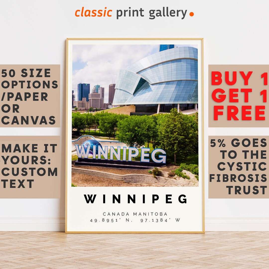 Winnipeg Poster Colorful Print, Winnipeg Wall Art, Winnipeg Photo Decor ...