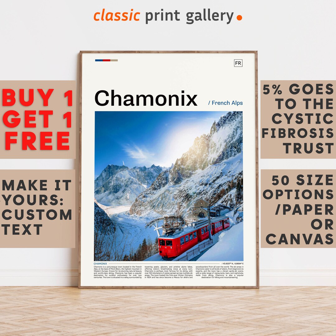 Chamonix Print Chamonix Wall Art Chamonix Color Poster With - Etsy