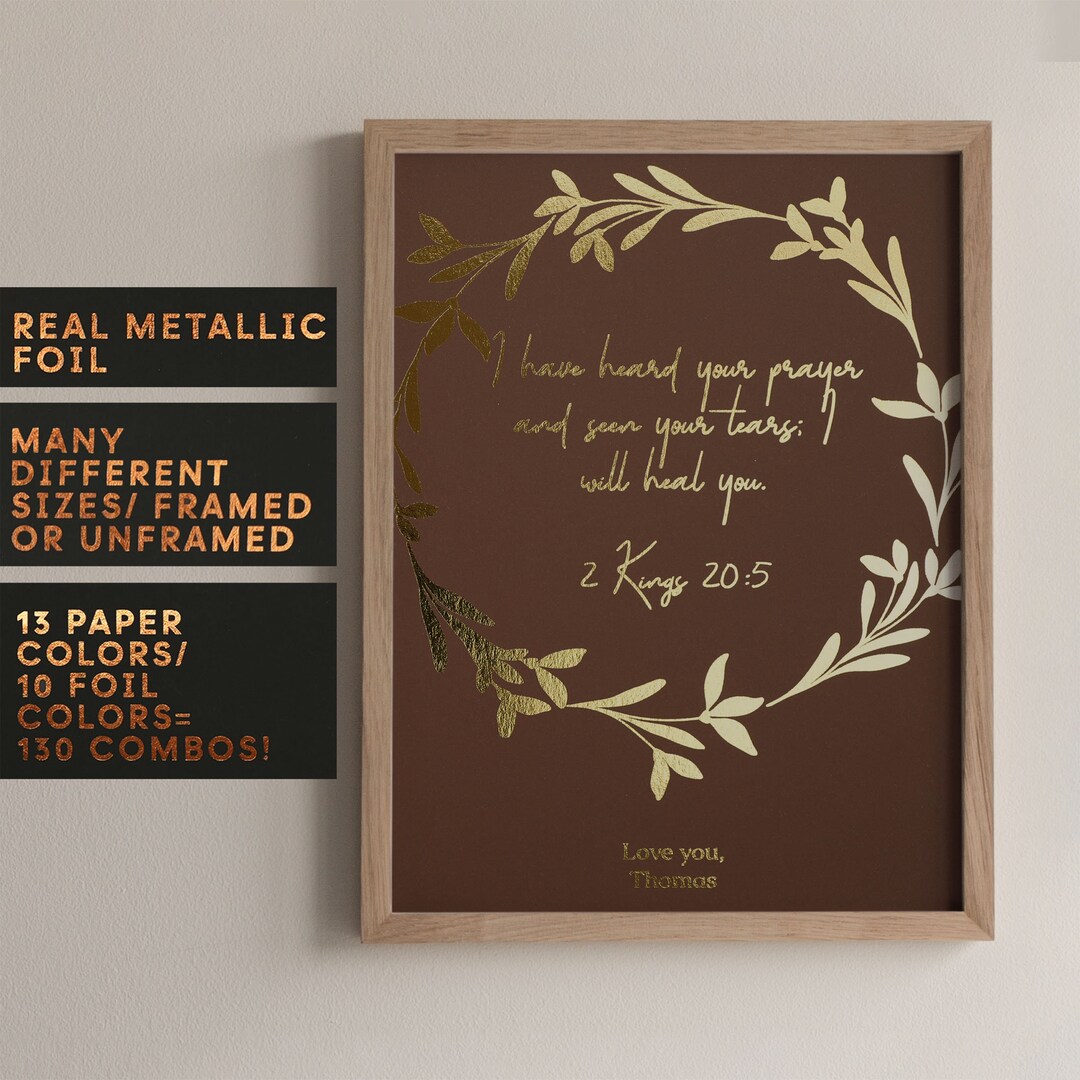 Bible Verse About Healing Gold Foil Print | poster | gold Foil | custom ...