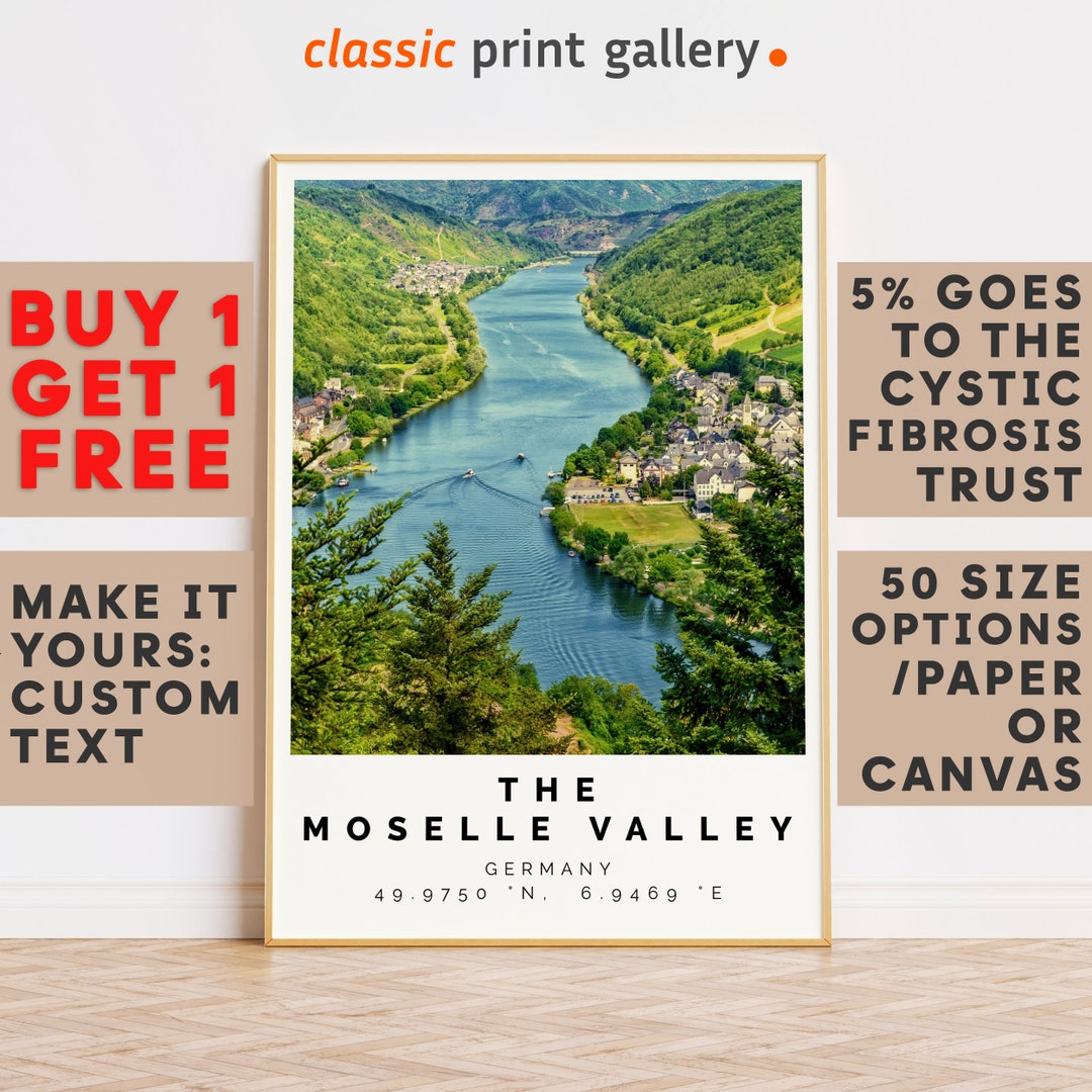 The Moselle Valley Print Wall Art Colorful Poster,personalized Birthday ...