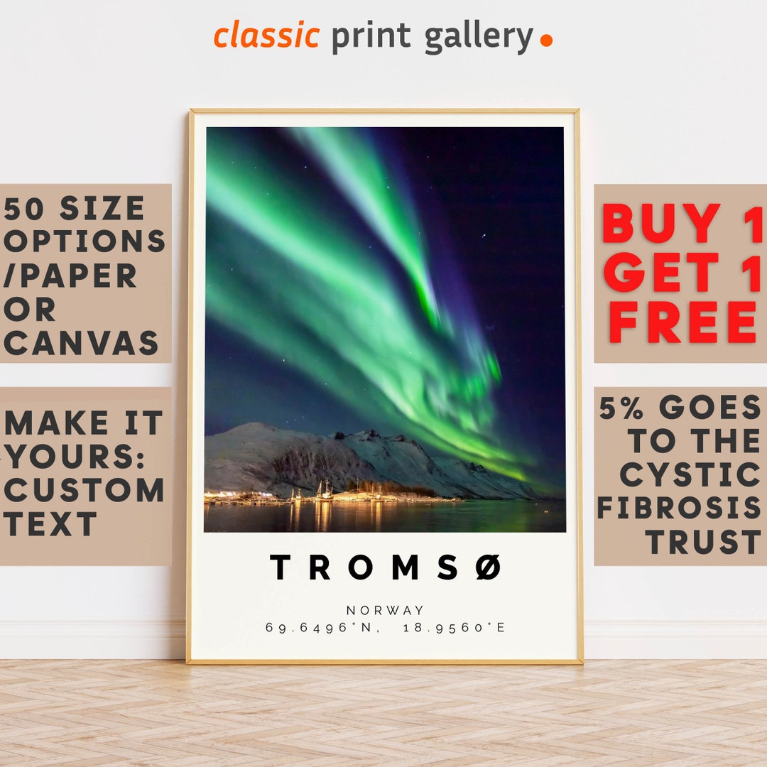 Tromso Poster Colorful Print, Tromso Wall Art, Tromso Photo Decor ...