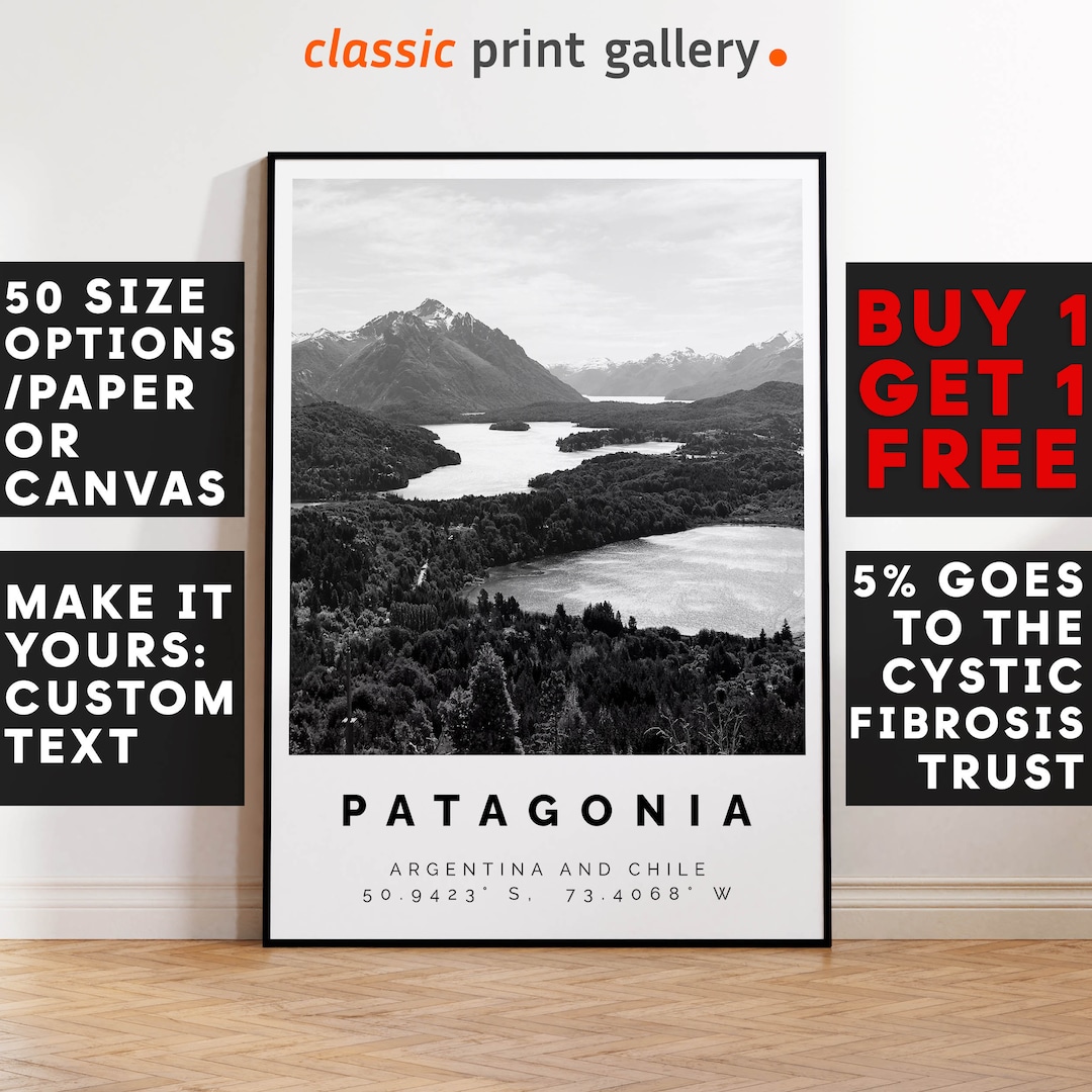 Patagonia Poster,patagonia Print,patagonia Black and White Photographic ...