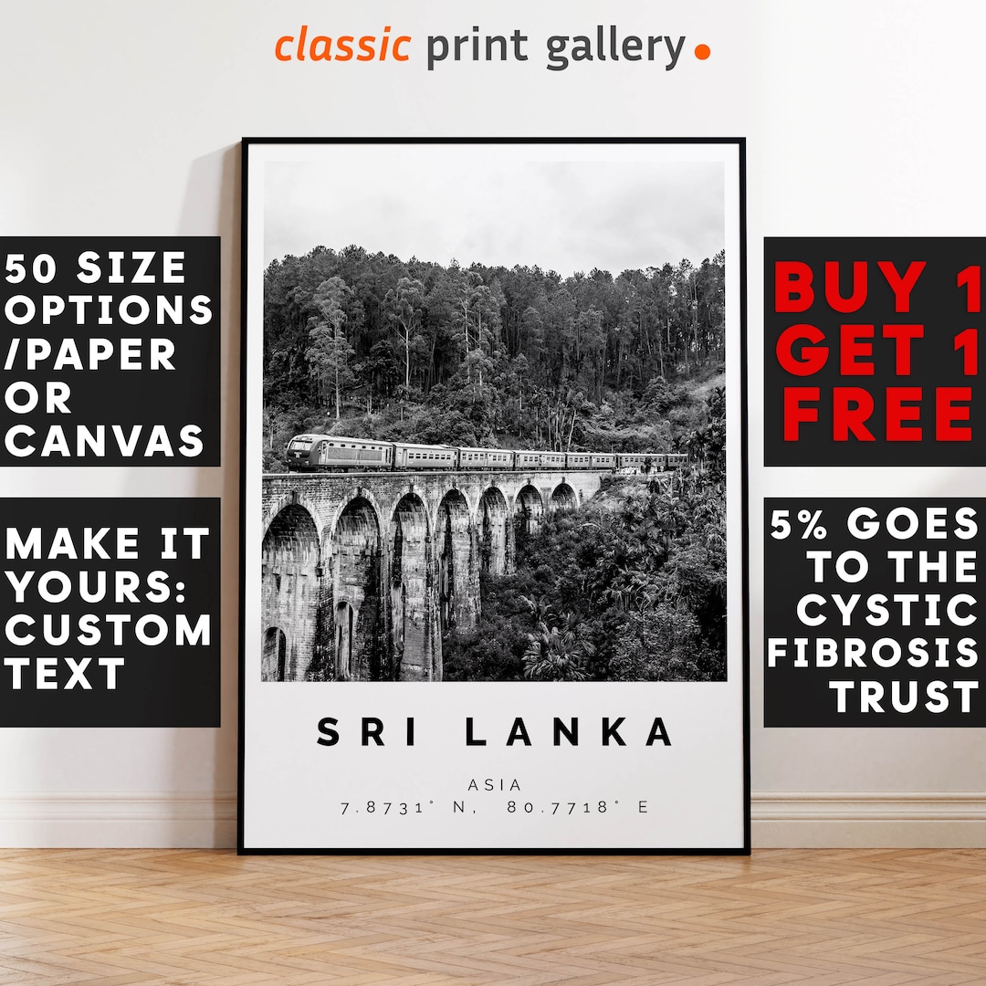 Sri Lanka Print Black and White Photo, Sri Lanka Wall Art, Sri Lanka ...