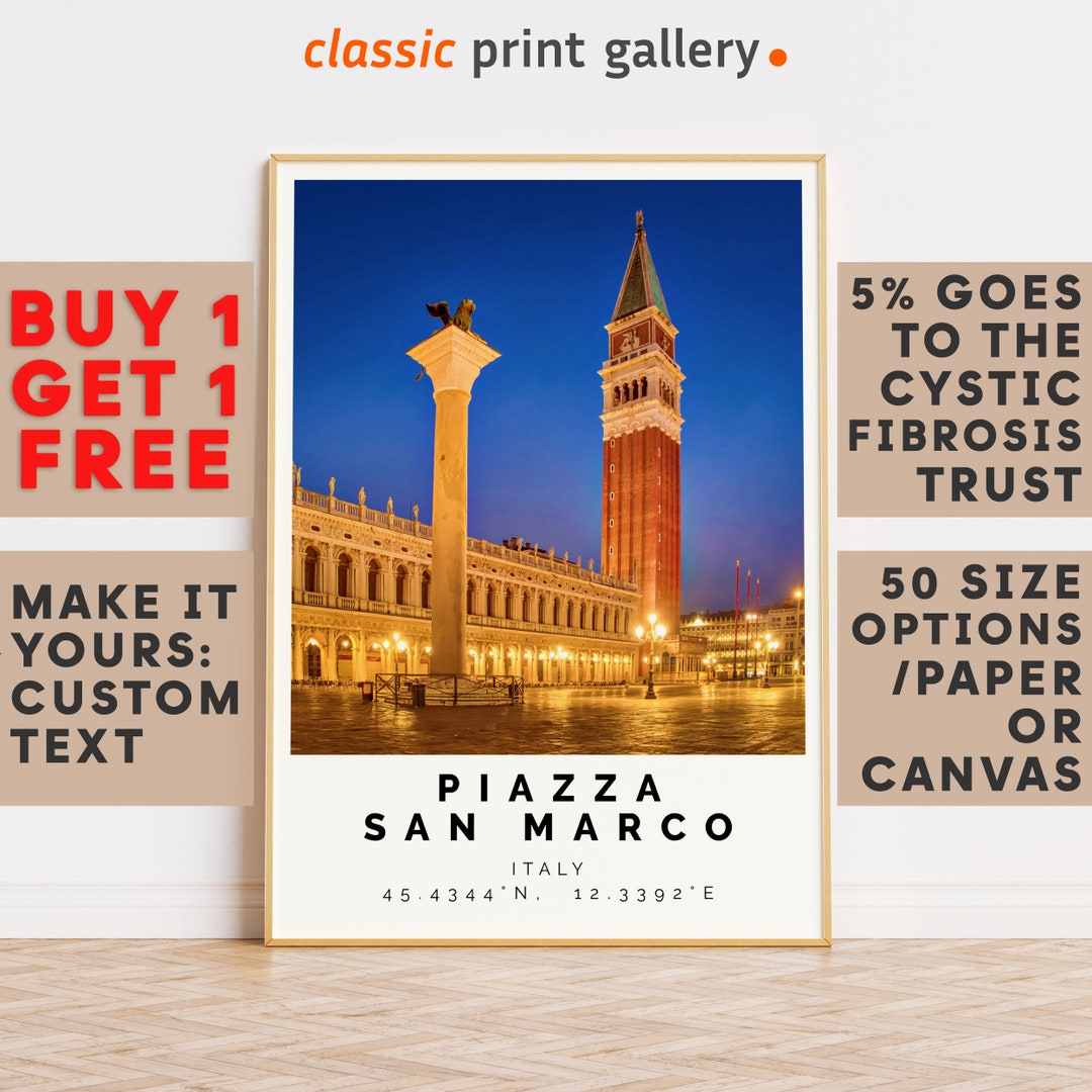 Piazza San Marco Print Wall Art Colorful Poster,personalized Birthday ...