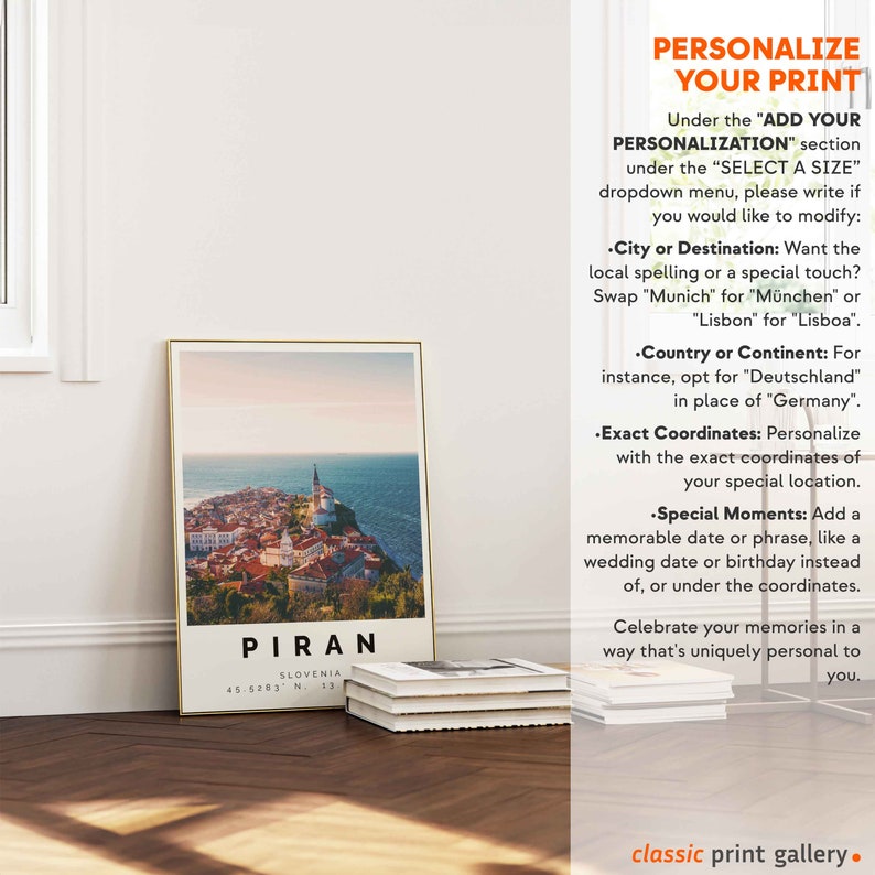 Piran Poster Colorful Print, Piran Wall Art, Piran Photo Decor, Piran ...