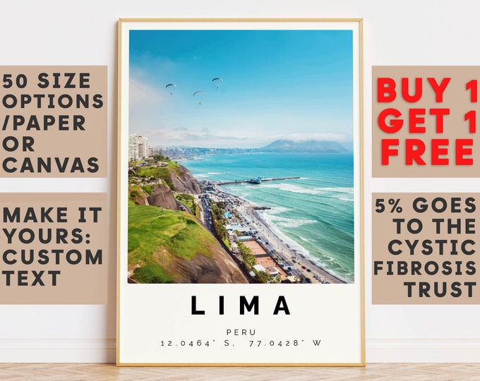 Lima Poster Colorful Print, Lima Wall Art, Lima Photo Decor, Lima Gift ...