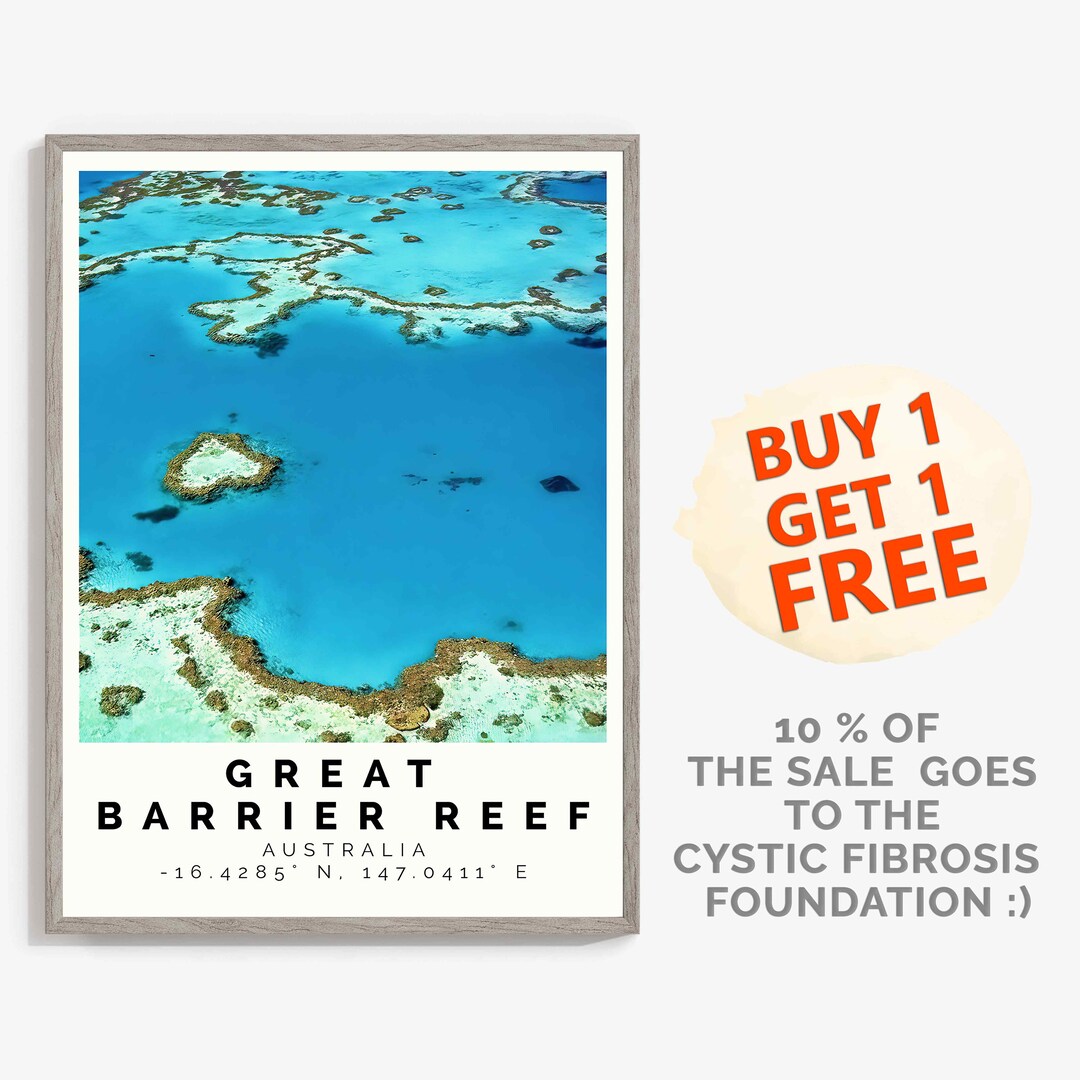 Great Barrier Reef Poster Colorful Print Great Barrier Reef - Etsy