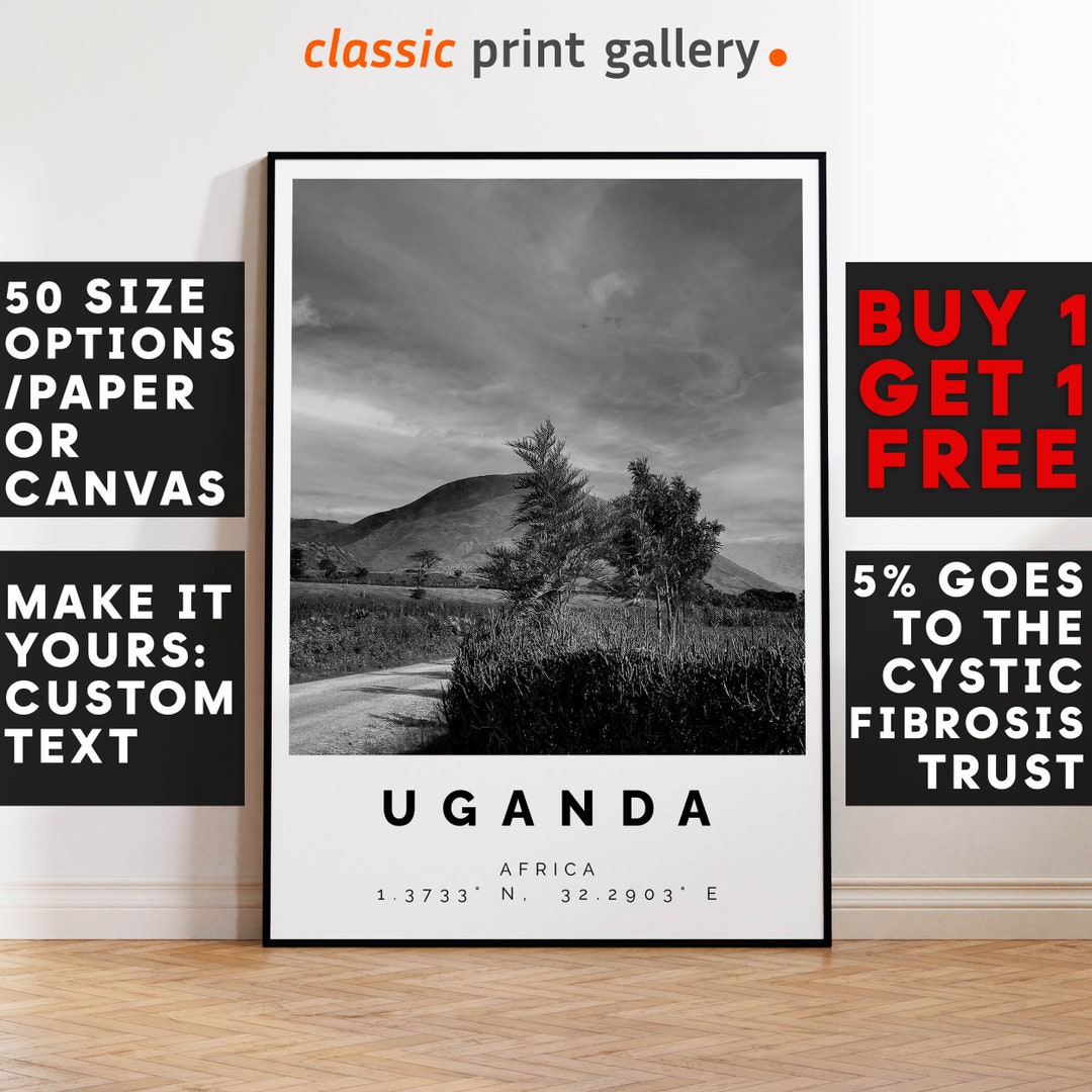 Uganda Print Black and White Photo, Uganda Wall Art, Uganda Travel ...