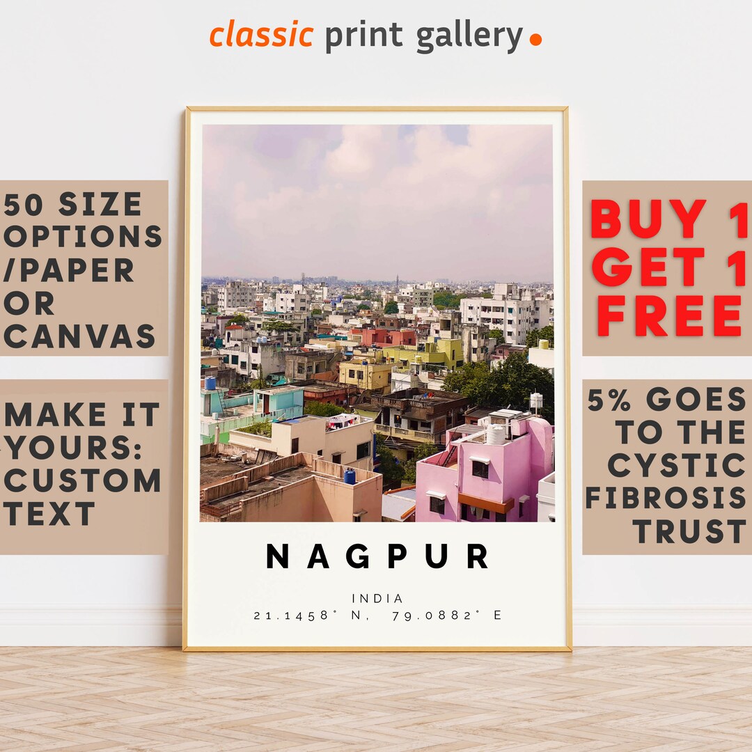 Nagpur Poster Colorful Print, Nagpur Wall Art, Nagpur Photo Decor ...