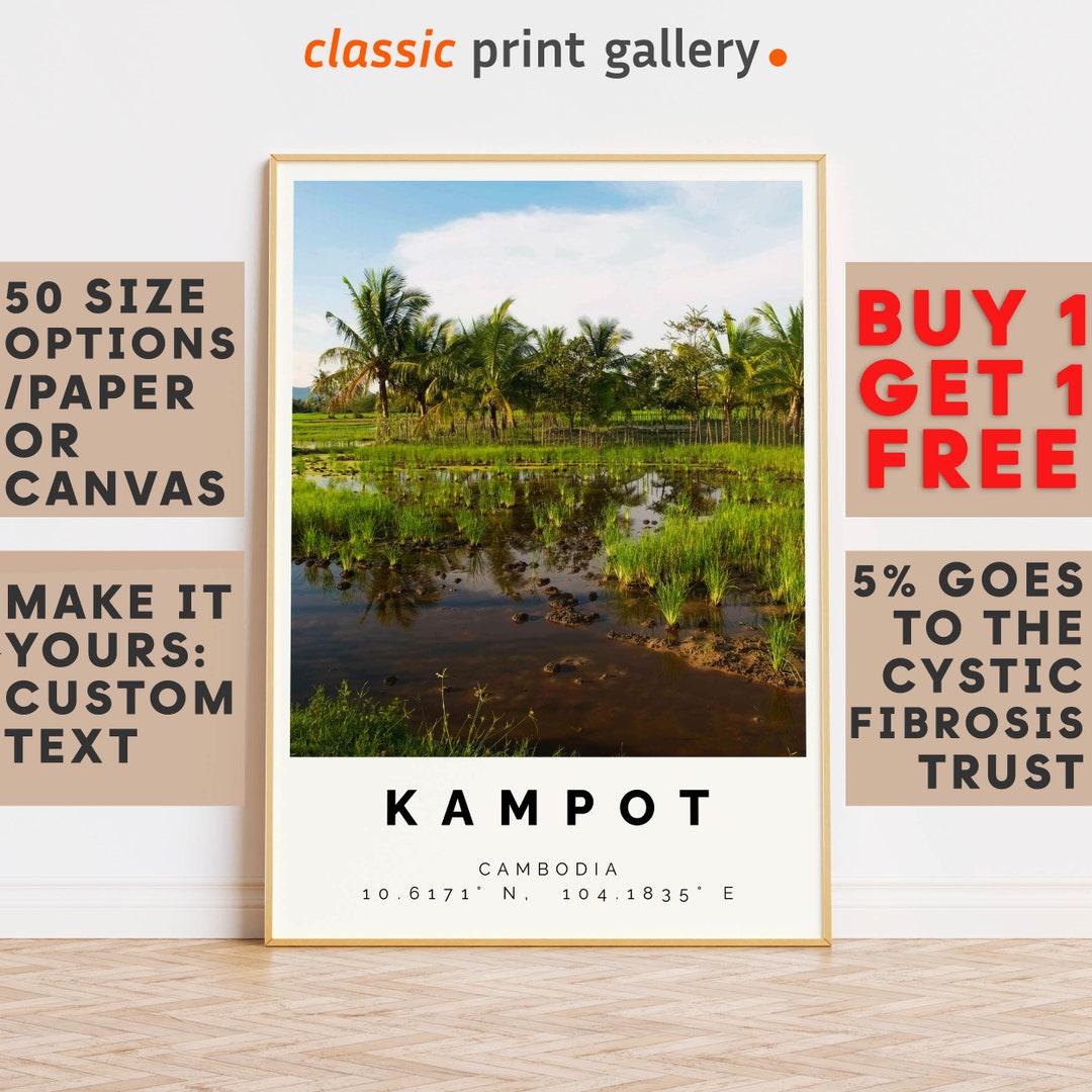 Kampot Poster Colorful Print, Kampot Wall Art, Kampot Photo Decor, Kampot Gift Travel Print ...
