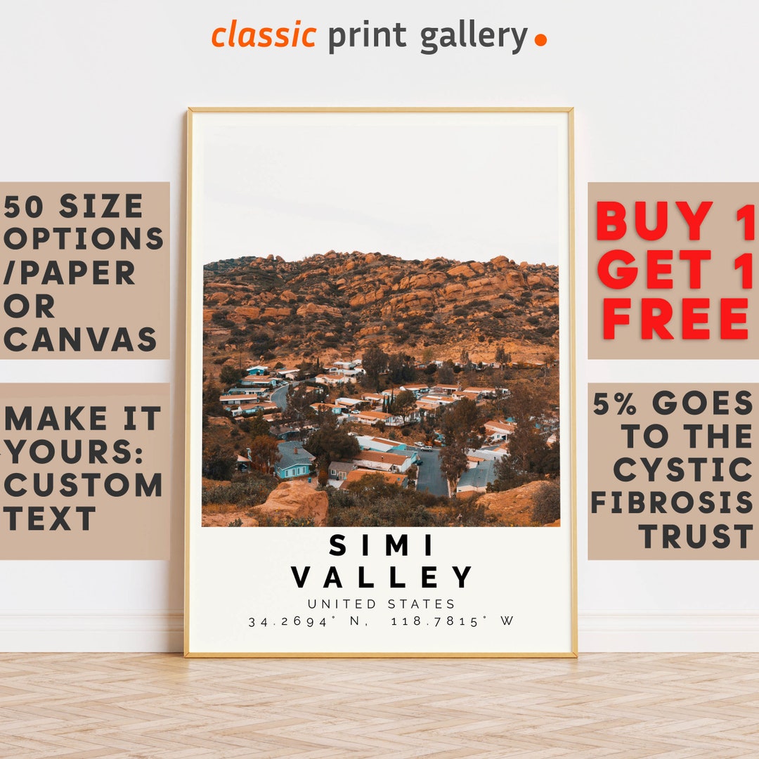Simi Valley Poster Colorful Print, Simi Valley Wall Art, Simi Valley ...