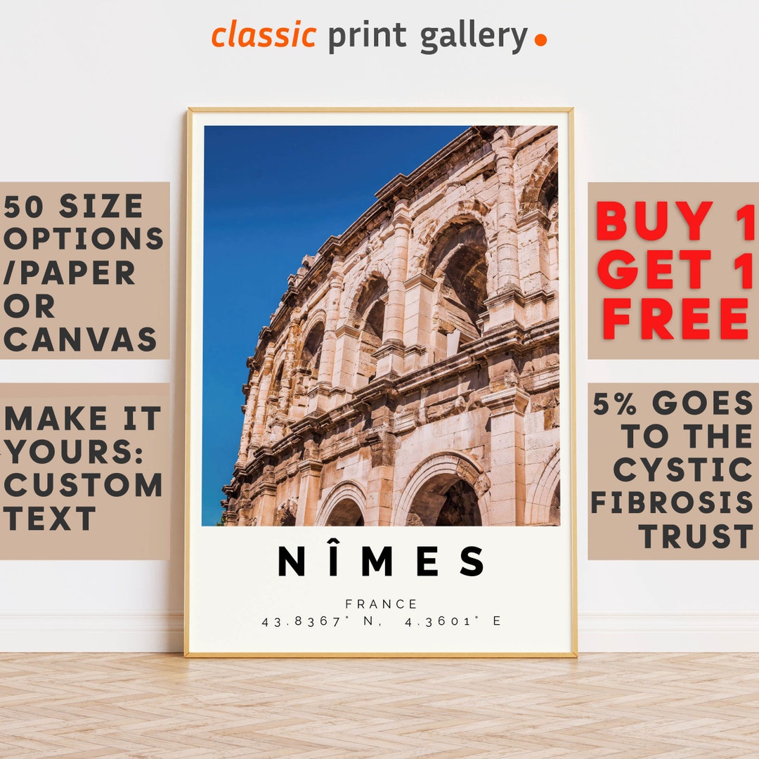 Nîmes Poster Colorful Print, Nîmes Wall Art, Nîmes Photo Decor, Nîmes ...