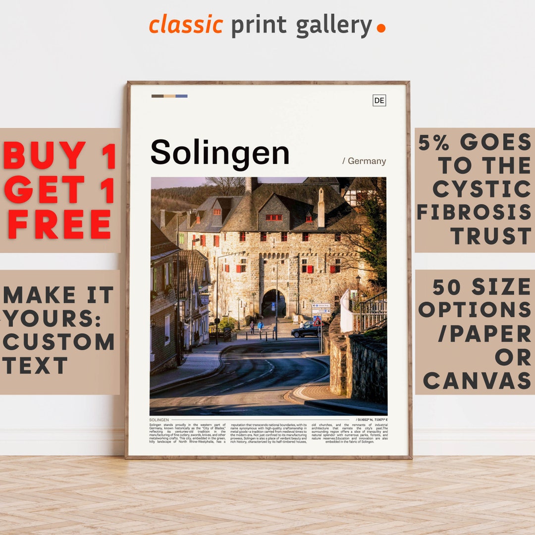 Solingen Print, Solingen Wall Art, Solingen Color Poster With Text ...