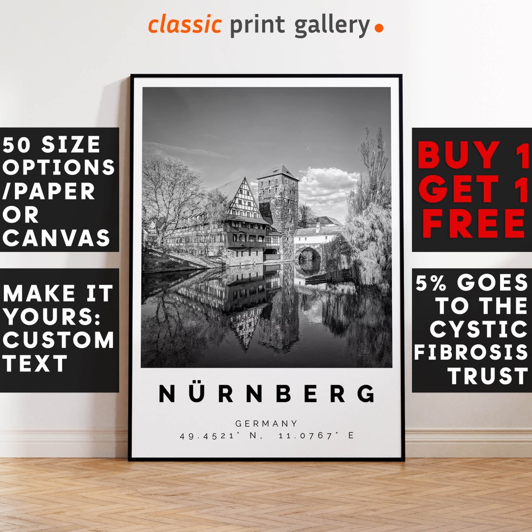 Nuremberg Poster Black and White Print, Nuremberg Wall Art, Nuremberg ...