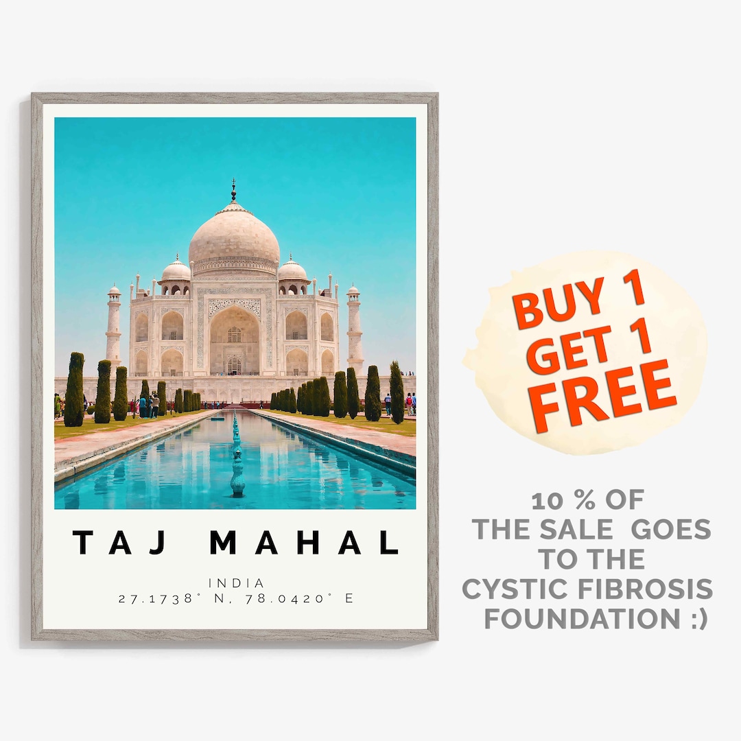 Taj Mahal Poster Colorful Print Taj Mahal Wall Art Taj Mahal - Etsy