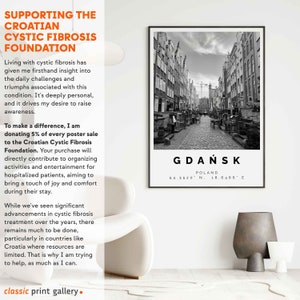 Gdansk Poster Black and White Print, Gdansk Wall Art, Gdansk Travel ...