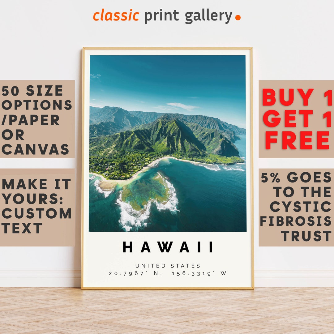 Hawaii Poster Colorful Print, Hawaii Wall Art, Hawaii Photo Decor ...