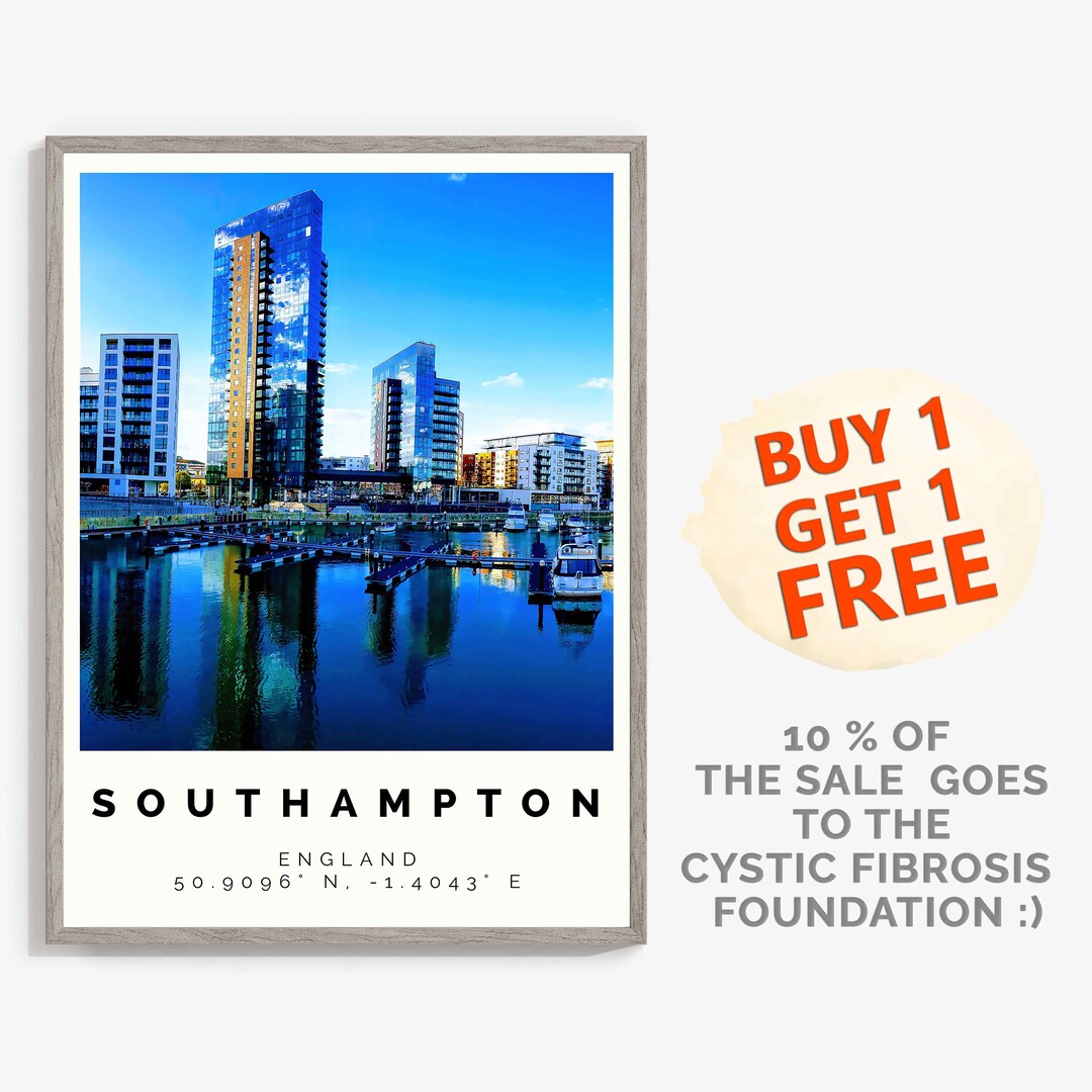 Southampton Poster Colorful Print Southampton Wall Art - Etsy