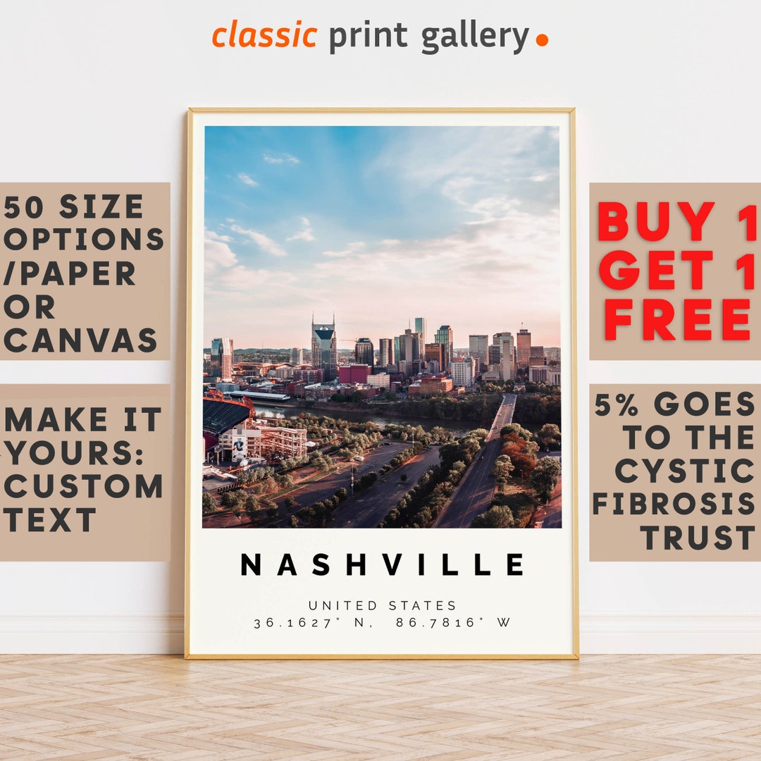 Nashville Poster Colorful Print, Nashville Wall Art, Nashville Photo ...
