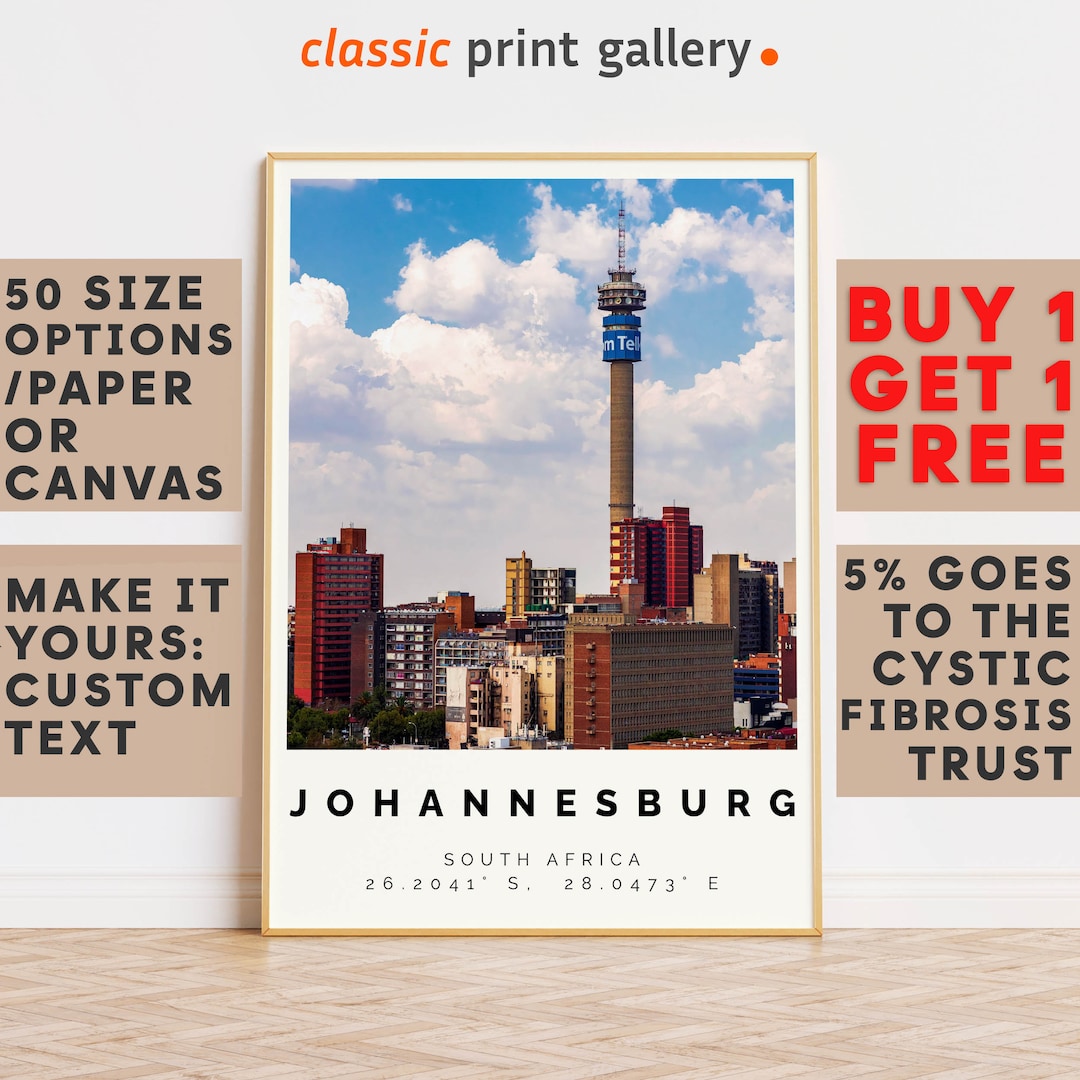 Johannesburg Poster Colorful Print, Johannesburg Wall Art, Johannesburg ...