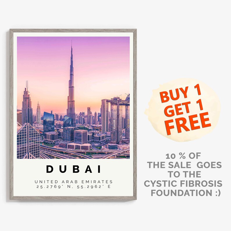 Dubai Poster Colorful Print Dubai Wall Art Dubai Photo - Etsy