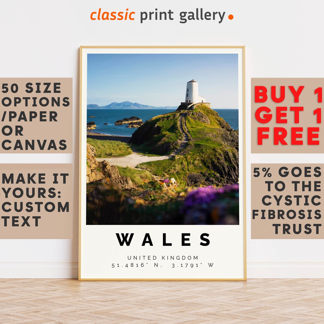 Wales Poster Colorful Print, Wales Wall Art, Wales Photo Decor, Wales ...