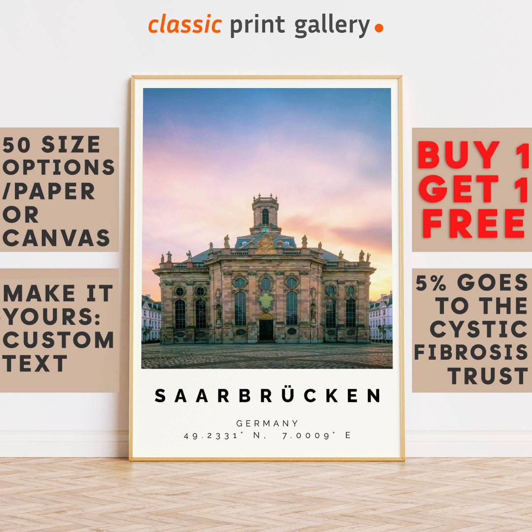 Saarbrücken Poster Colorful Print, Saarbrücken Wall Art, Saarbrücken ...