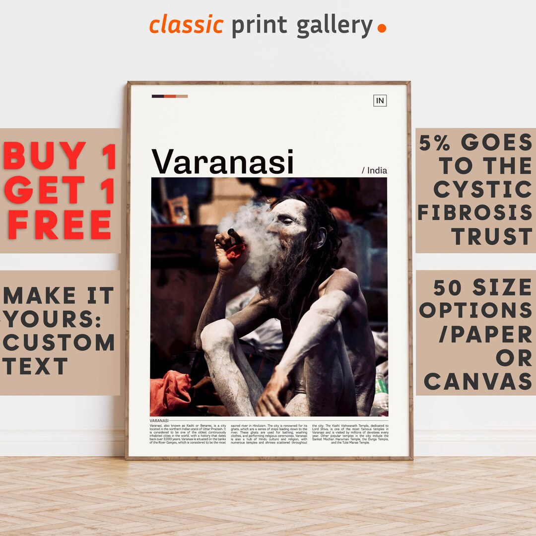 Varanasi Print Varanasi Wall Art Varanasi Color Poster With - Etsy