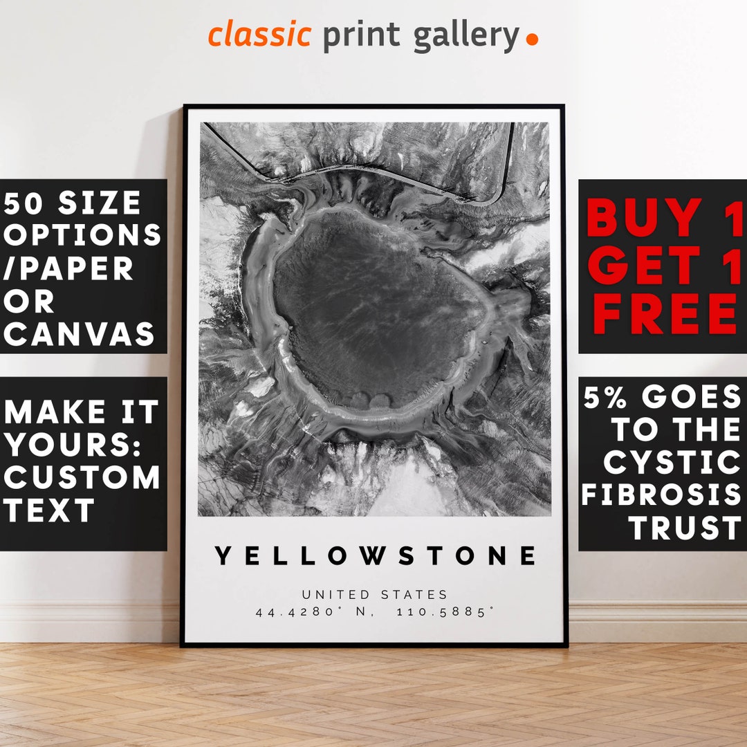 Yellowstone Print Black and White Photo, Yellowstone Wall Art ...