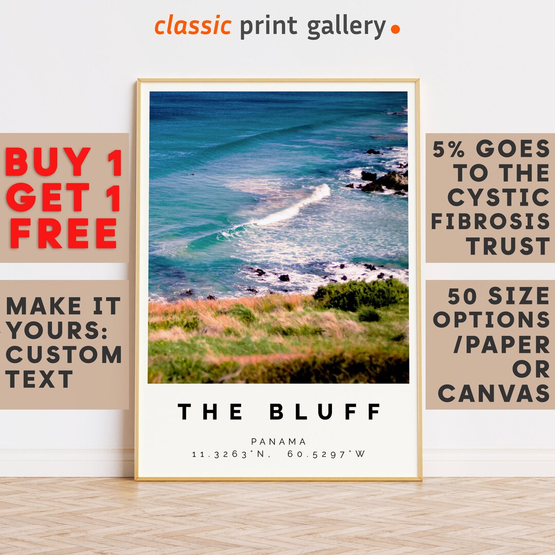 Surf Gift,the Bluff Print,the Bluff Wall Art,the Bluff Colorful Poster ...
