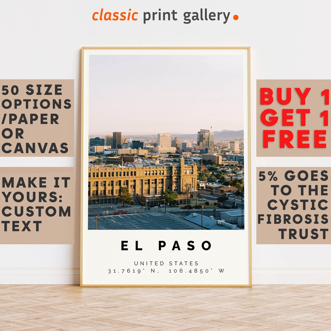 El Paso Poster Colorful Print, El Paso Wall Art, El Paso Photo Decor ...