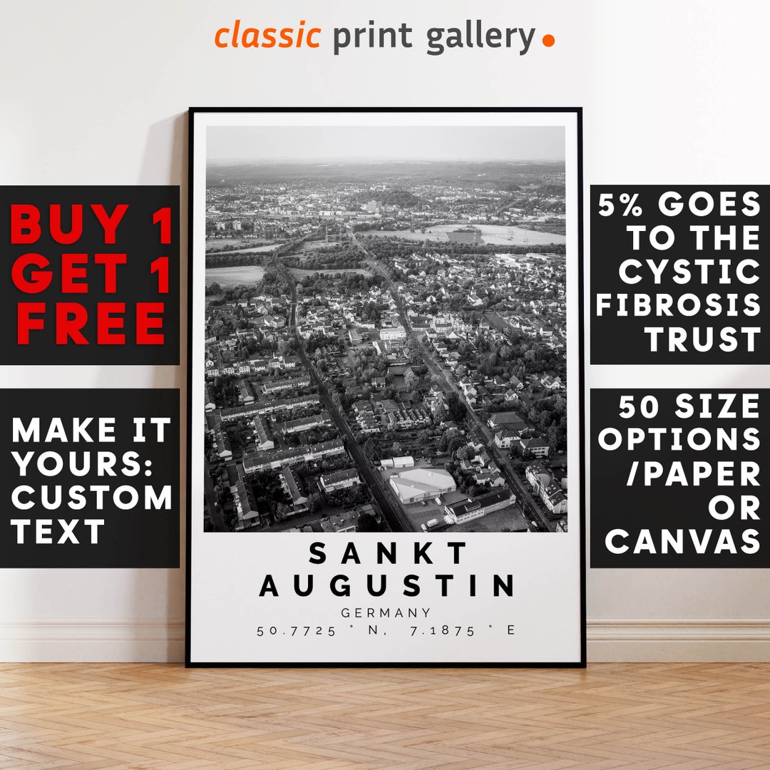 Sankt Augustin Print,sankt Augustin Wall Art,sankt Augustin Black and ...